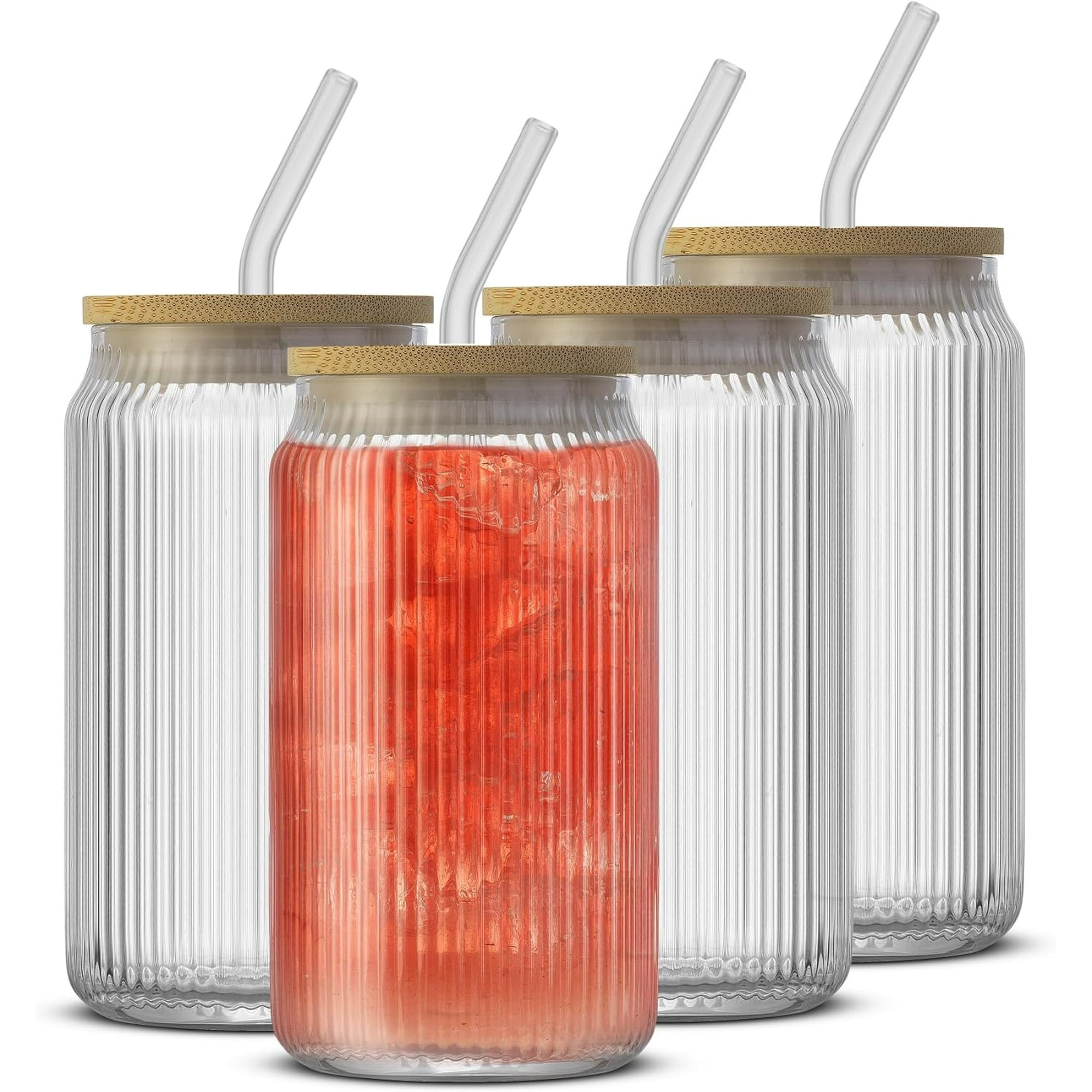 Click here for Salafire Fluted Glass Tumblers With Bamboo Lids An... prices