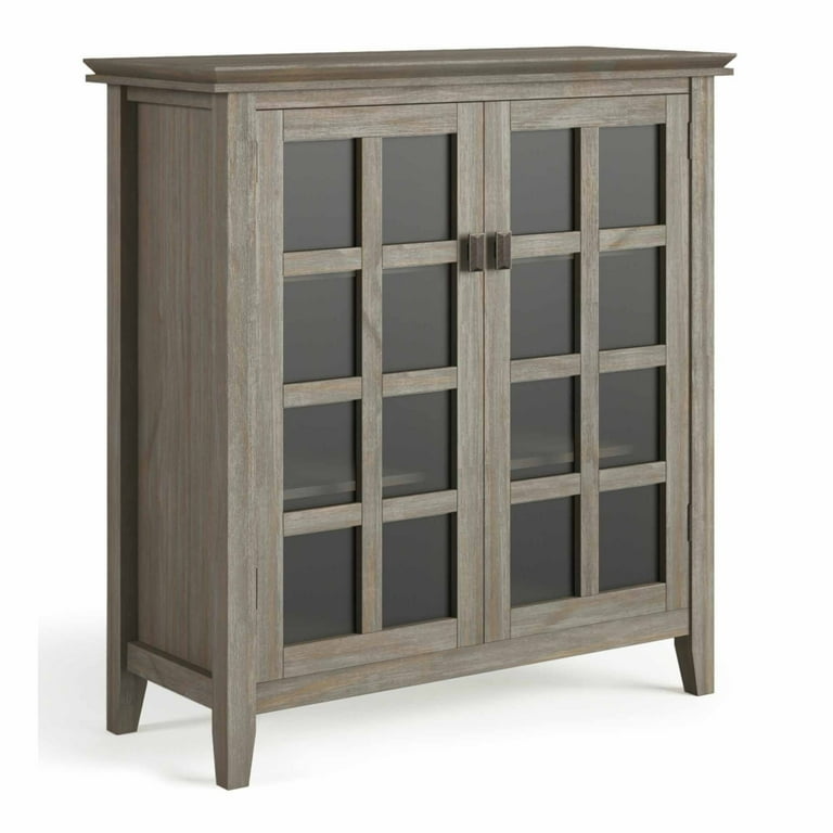 Simpli Home Artisan SOLID WOOD Wide Storage Cabinet Color Black Size 38 inch