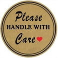 Handle with Care Stickers,2 inch Kraft Paper Shipping Fragile Warning ...
