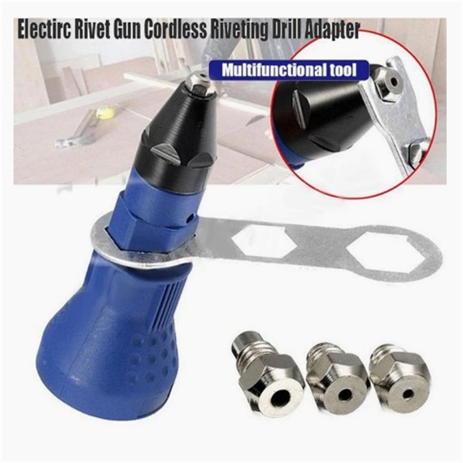RONSHIN Electric Pull Rivet Gun Adapter Portable Riveting Tool Cordless ...
