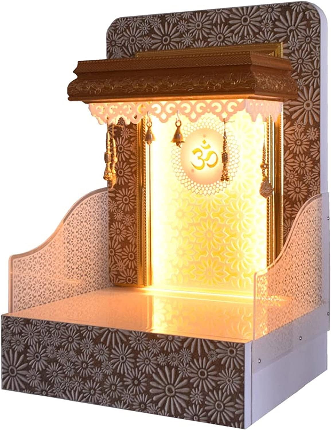 Wooden Temple For Home With LED Lights For Home And Office / Wooden ...