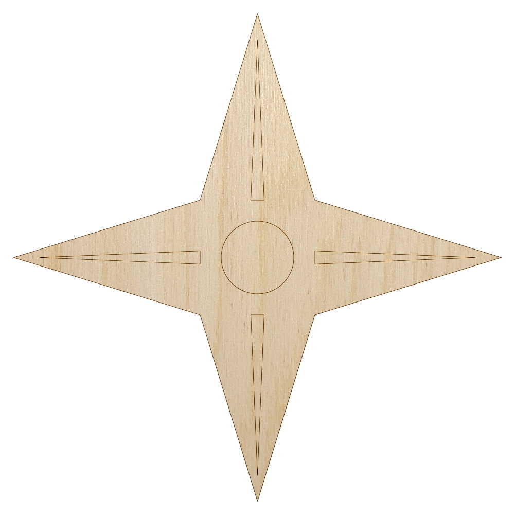Four Point Ninja Star Wood Shape Unfinished Piece Cutout Craft DIY ...