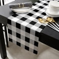 Black White Plaid Table Runner 108 Inches Long,Spring Farmhouse Buffalo ...