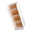 Beige Inclined 4-Compartment PP Pen Holder Desktop Organizer for Pens ...
