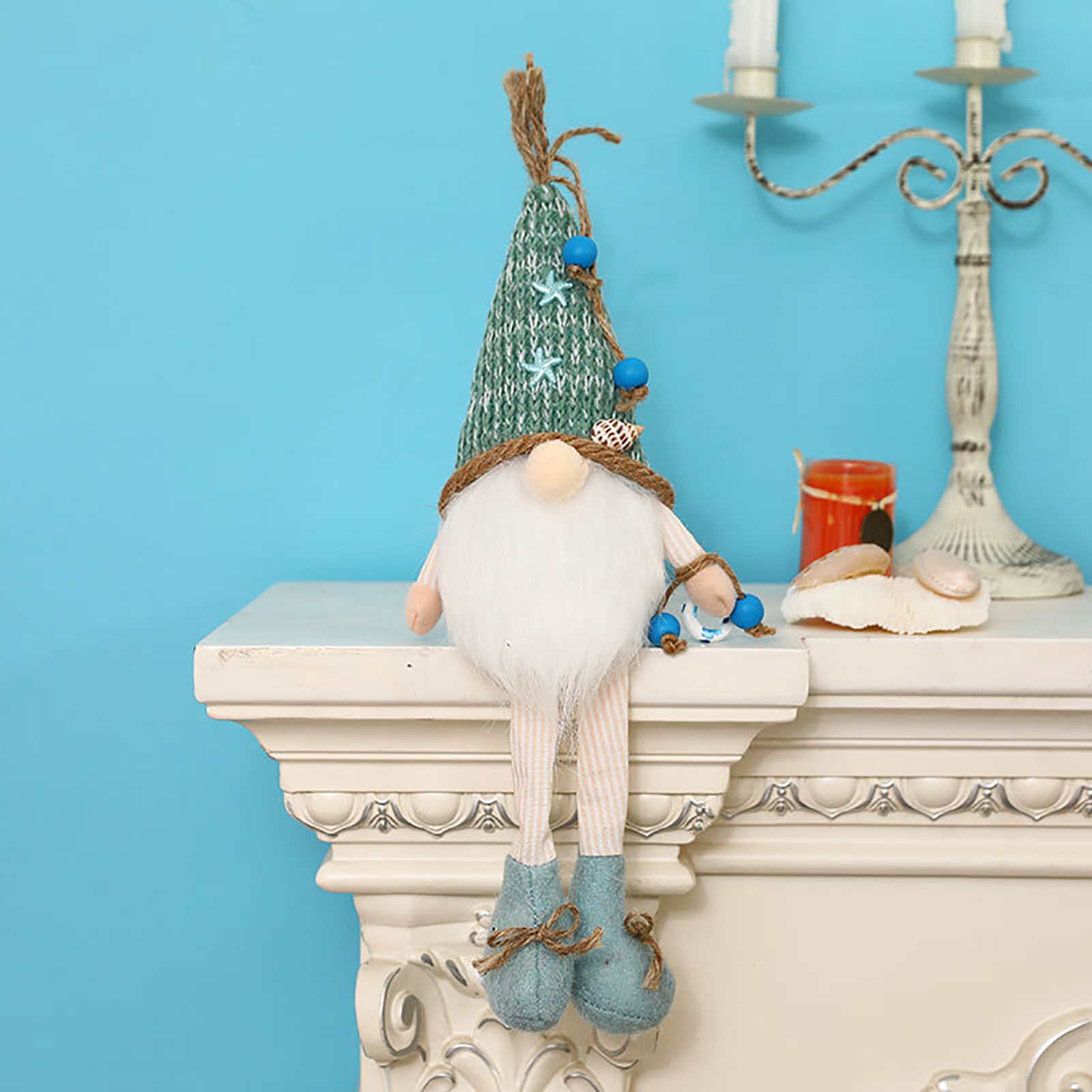 qazqa summer ocean wind long leg sky blue doll window decoration ...