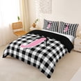 Catabedysis Black Bows Letter J Duvet Cover Queen,Girly Bowknot Queen ...