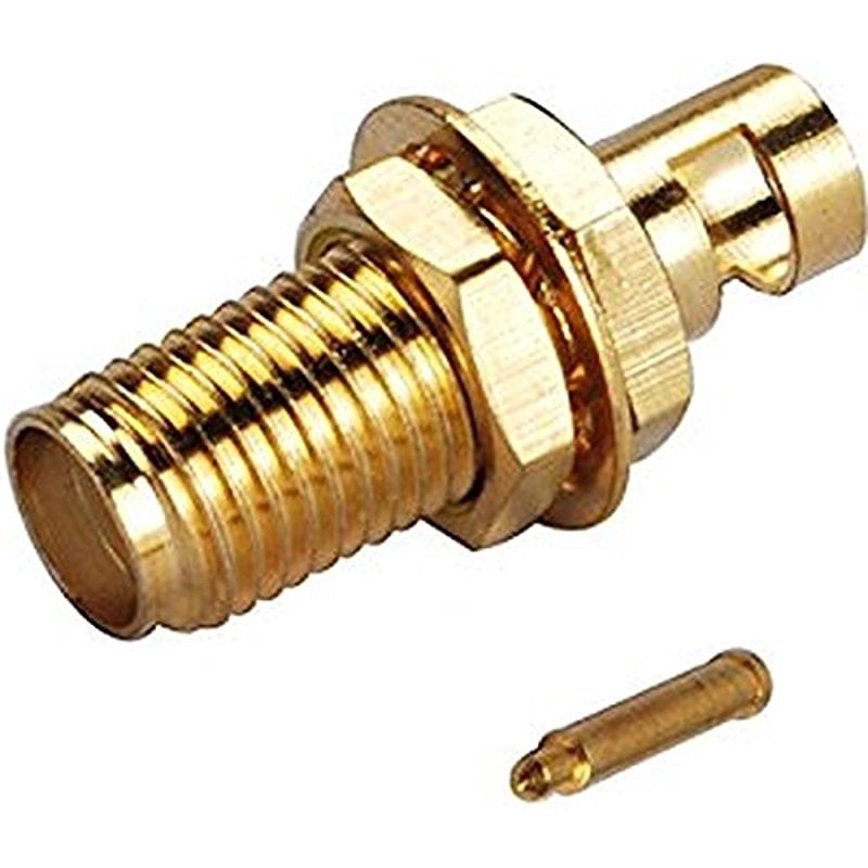 Reverse Polarity SMA Jack with Male Center Pin in Bulkhead RF Connector ...
