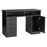 Zimtown Chipboard Computer Desk with 2 Shelves 4 Drawers and One ...
