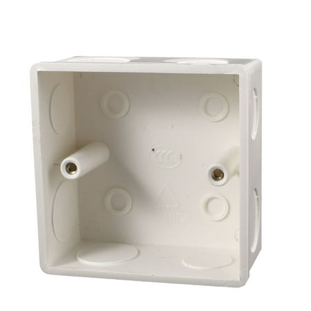 86mm x 86mm x 40mm White Plastic Dual Sockets Mount Back Box for Wall ...