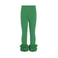 Cute Layered Ruffle Leggings for Girls Solid Stretchy Slim Flare Pants ...