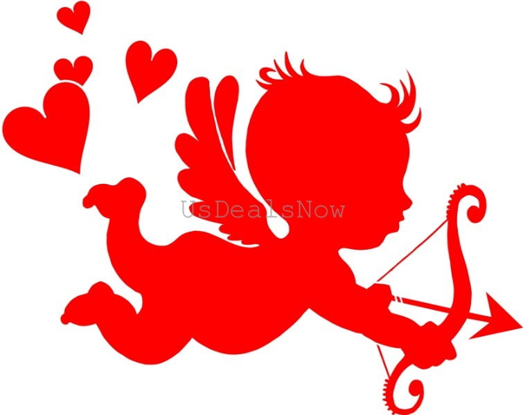 (2) Cute Cupid Vinyl Decal Car Window Stickers Valentine Love RED ...