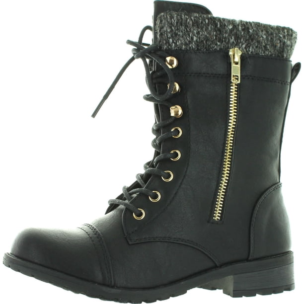Forever Link - Forever Link Womens Mango-31 Round Toe Military Lace up ...