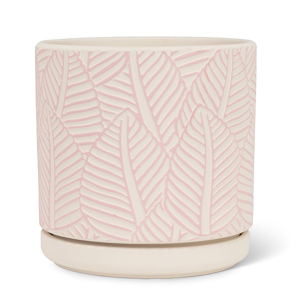 Set of 2 Large Leaf Planter with Saucer - Walmart.com