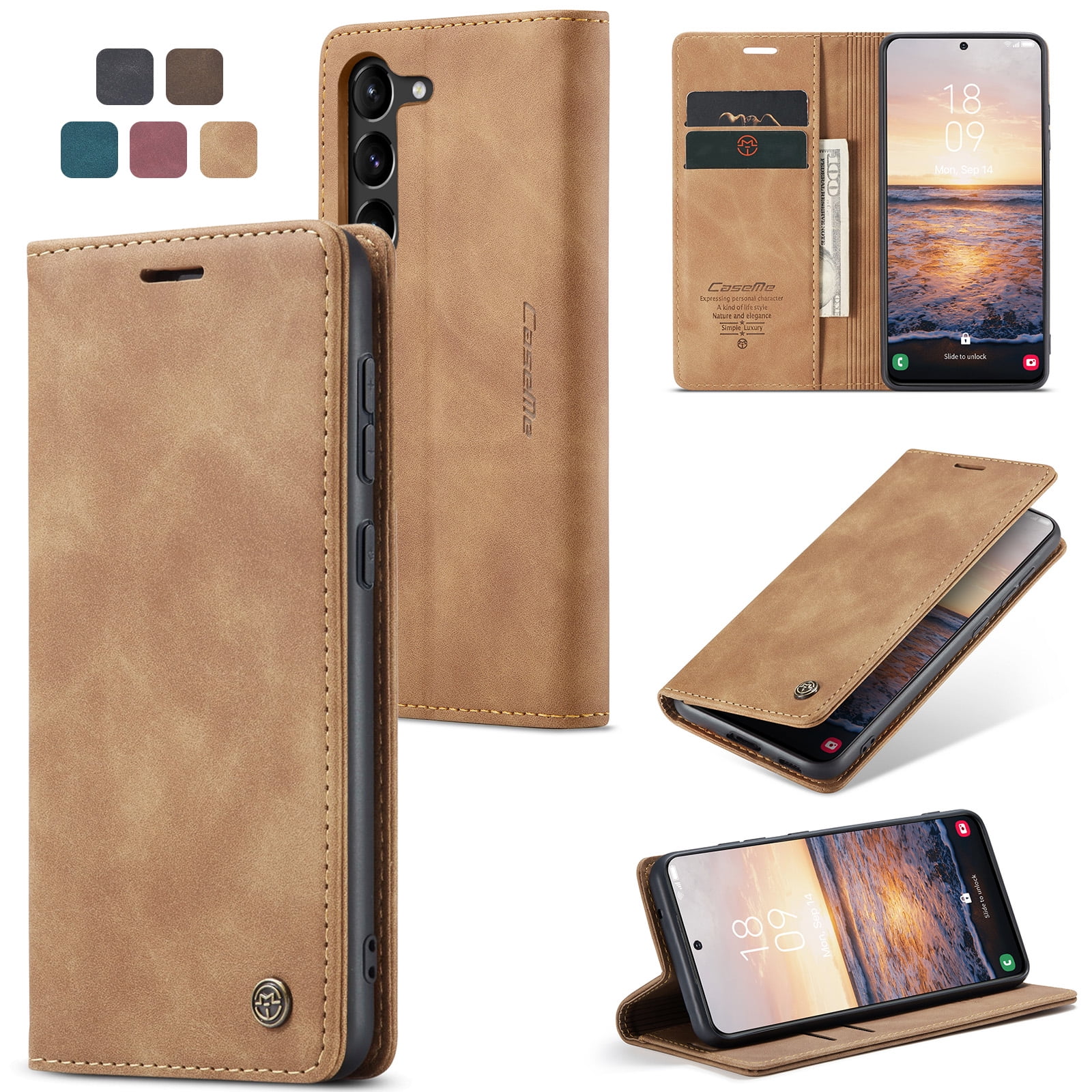 Galaxy S23 5G Wallet Case, TECH CIRCLE PU Leather Flip Folio Case with ...