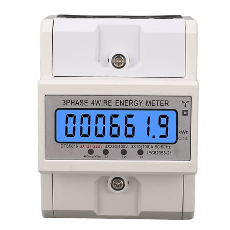 Digital Energy Meter, Backlight LCD Display 3x127/220VAC Heat Cold ...