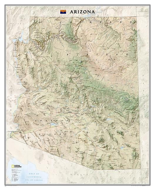 National Geographic: Arizona Wall Map - Laminated - Folded Map ...