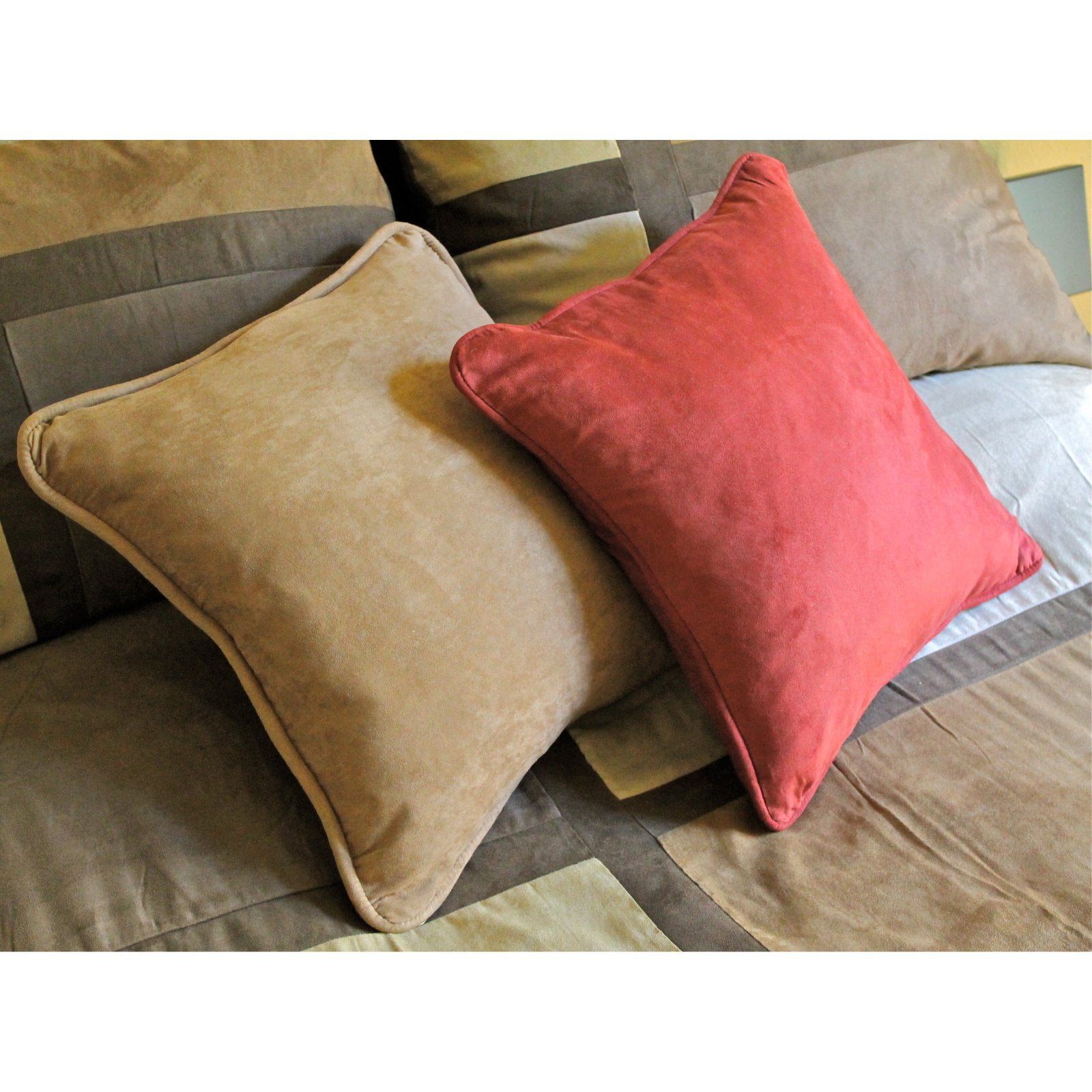 Blazing Needles Premium Set of 2 Micro Suede 18 in. Pillows Package ...