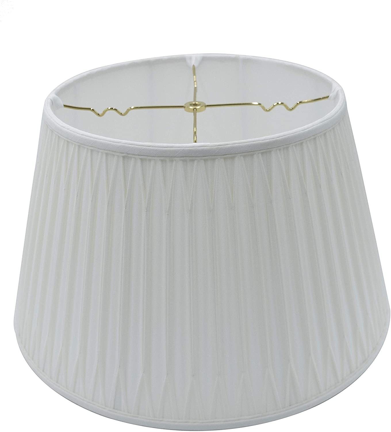 Cream Silk Double Smocked Pleat Shallow Drum Floor Lamp Shade - Walmart.com