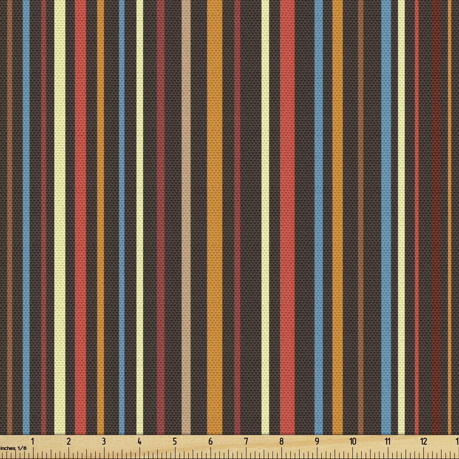 Striped Fabric by the Yard, Colorful Vertical Thin and Bold Stripes in ...