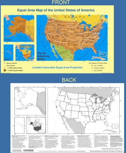 Equal Area Map of the United States - Walmart.com