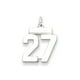 Sterling Silver, Athletic Collection, Small Polished Number 27 Pendant ...