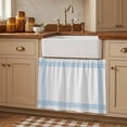 Blue Striped Cabinet Curtain, Simple Stripes White Background Sink ...