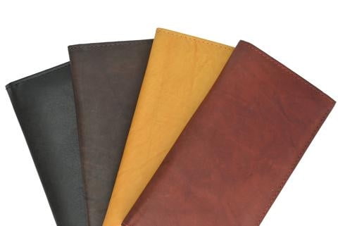 Genuine cowhide leather simple basic check Book cover 156 CF - Walmart.com