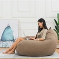 DODOING Stuffed Storage Bean Bag Chair Cover (No Filler) Extra Large ...