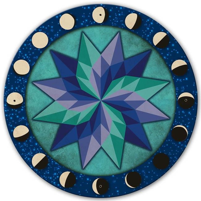 Pasttime Signs AQP323 28 x 28 in. Round Moon Phases Pinwheel Vintage ...