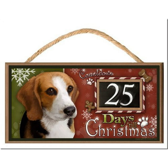 Beagle Dog "Holiday Countdown" Dog Sign / Plaque featuring the art of ...