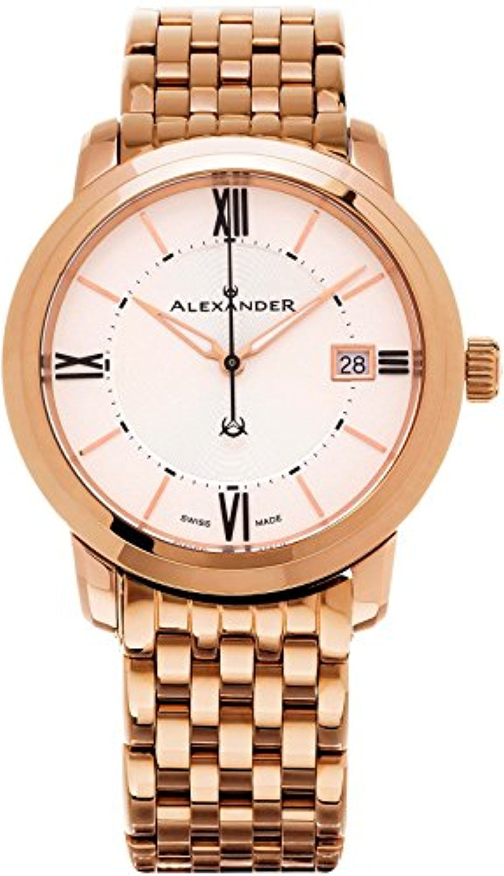 Alexander Heroic Macedon Silver White Dial Swiss Rose Gold Watch A111B ...