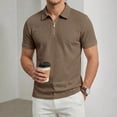 Cavosen Summer Shirts for Men Casual Short Sleeve Half Zipper Dress ...