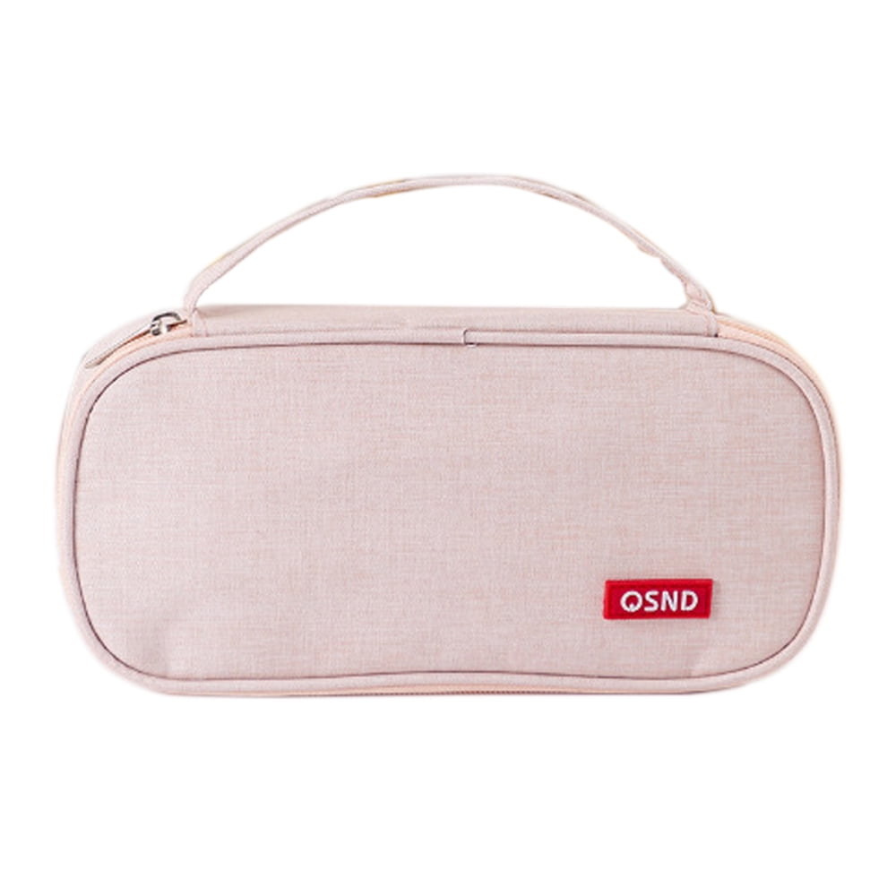 Simple portable double-layer large-capacity pen bag Oxford cloth solid ...