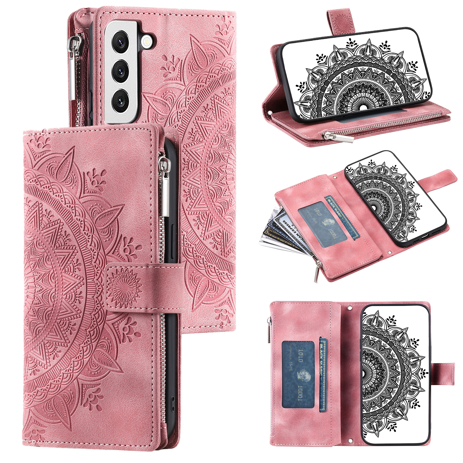 Elehold Crossbody Mandala Embossed wallet Case for Samsung Galaxy S22 ...
