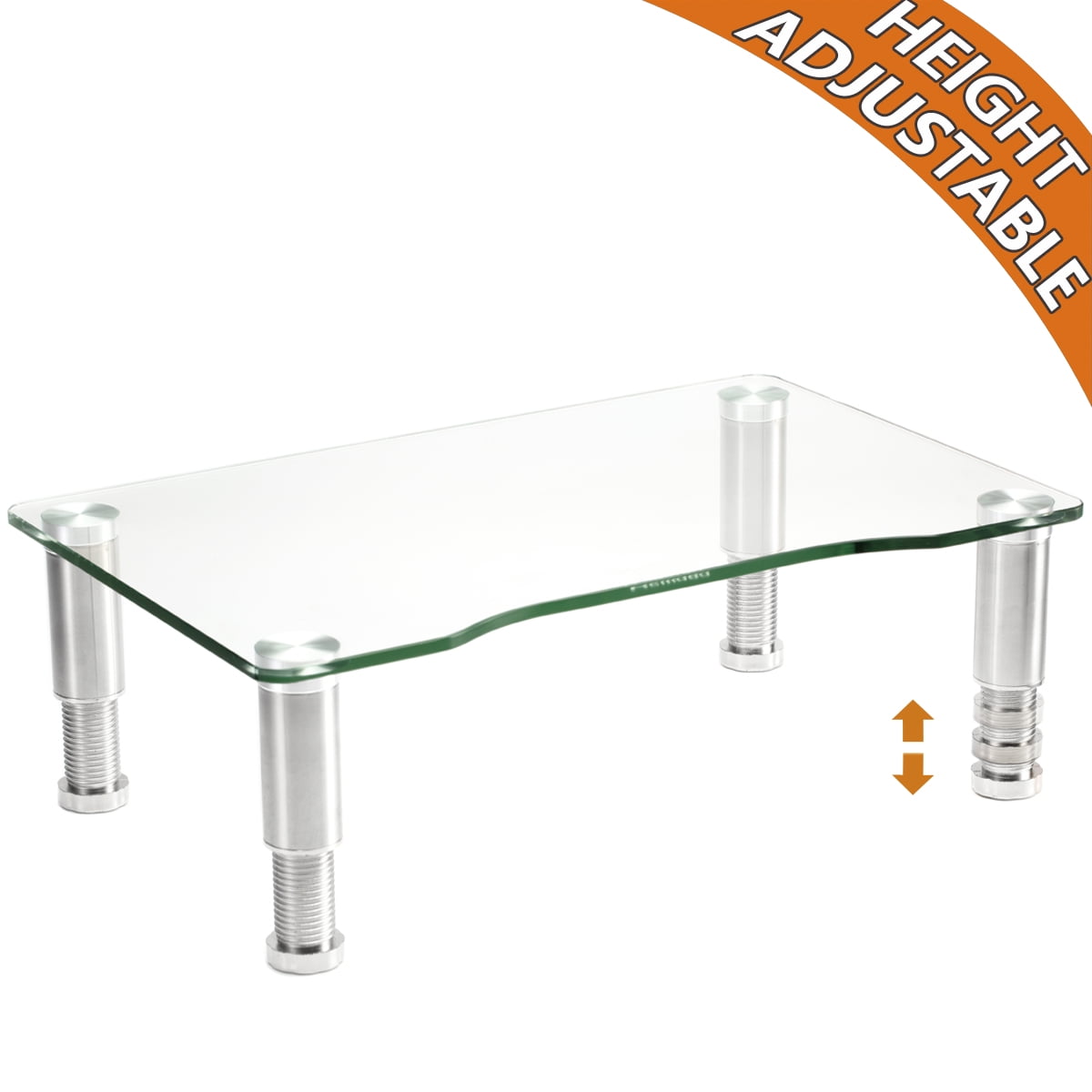 Clear Tempered Glass Computer Monitor Riser With Height Adjustable Multi Media Desktop Stand For clear-tempered-glass-computer-monitor-riser-with-height-adjustable-multi-media-desktop-stand-for