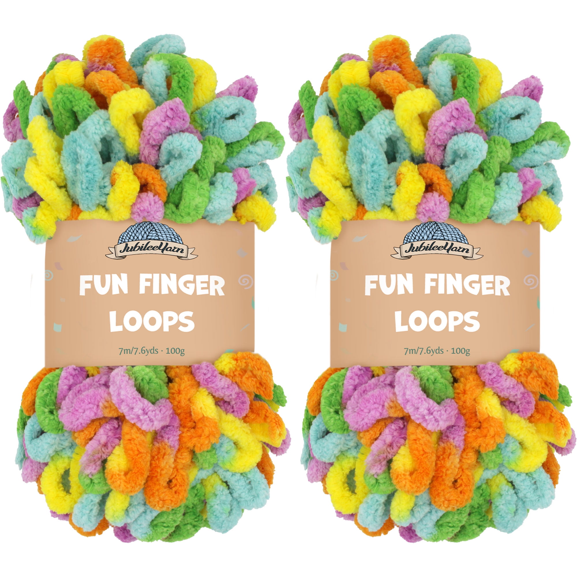 JubileeYarn Fun Finger Loops Yarn - Polyester Jumbo Loop Yarn - 100g ...