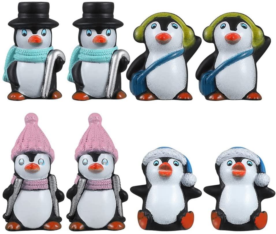 yayagoli Plastic Penguin Dolls Plastic Penguin Figurines 3D Cartoon ...