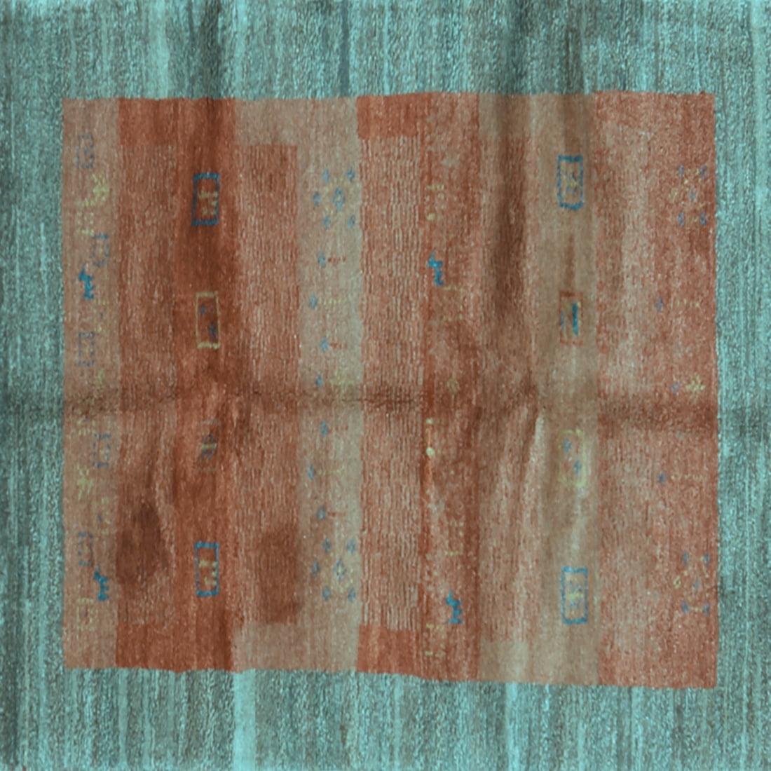 Ahgly Company Indoor Square Abstract Light Blue Contemporary Area Rugs ...