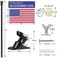 Black Flag Pole with US Flag and Bracket, Heavy Duty Stainless Steel ...