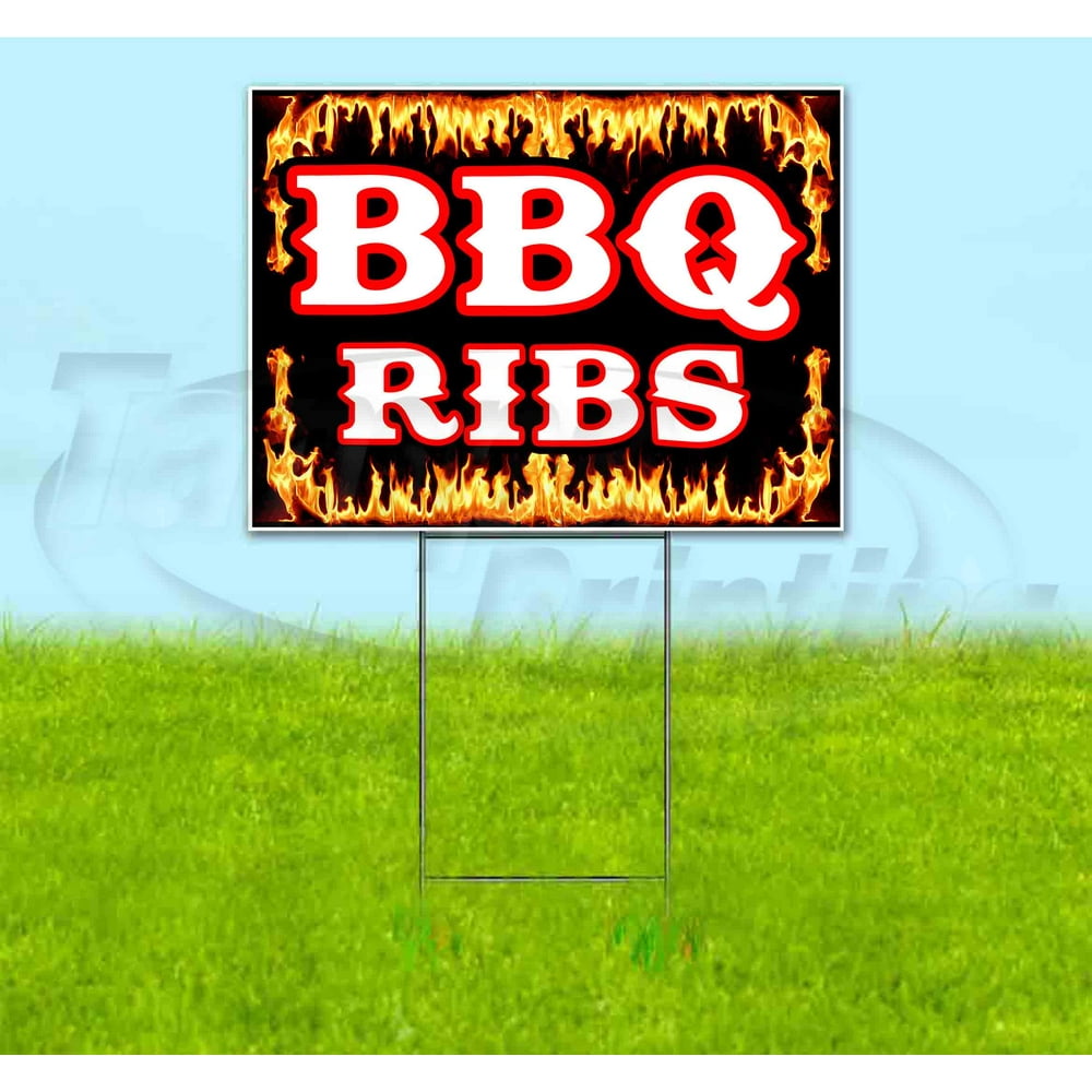 Bbq Ribs (18" X 24") Yard Sign, Includes Metal Step Stake - Walmart.com ...
