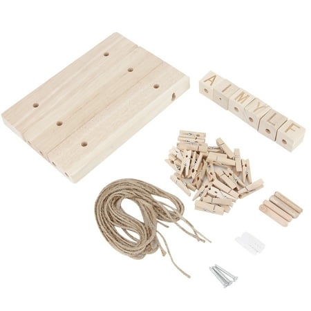 EOTVIA Household Wood Wall-Hanging DIY Picture Clip Photo Frame Display ...