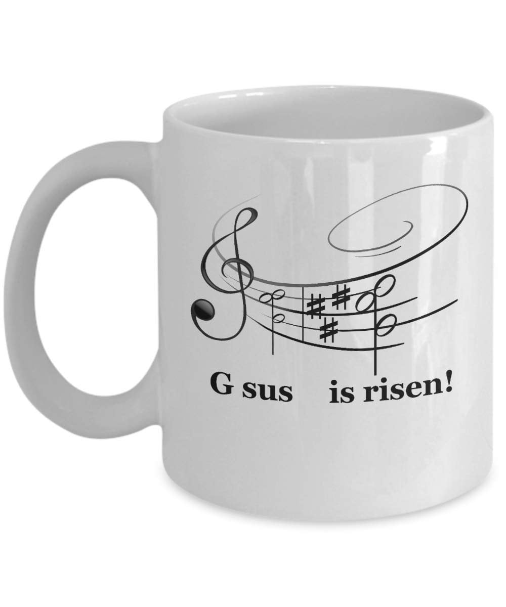 Gsus Is Risen Cool Pun Music Notes Coffee & Tea Gift Mug Cup For ...