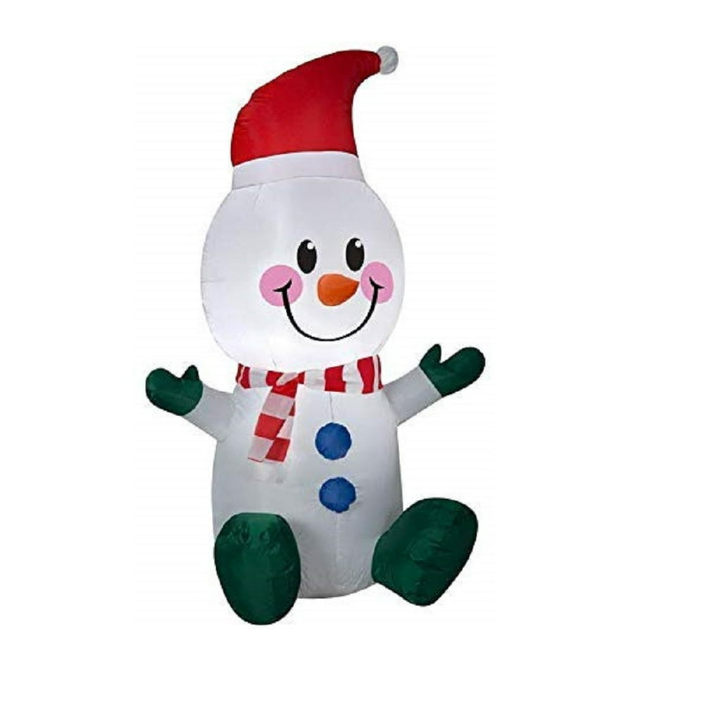 Holiday Living 4 FT Airblown Snowman Sitting Inflatable - Walmart.com ...