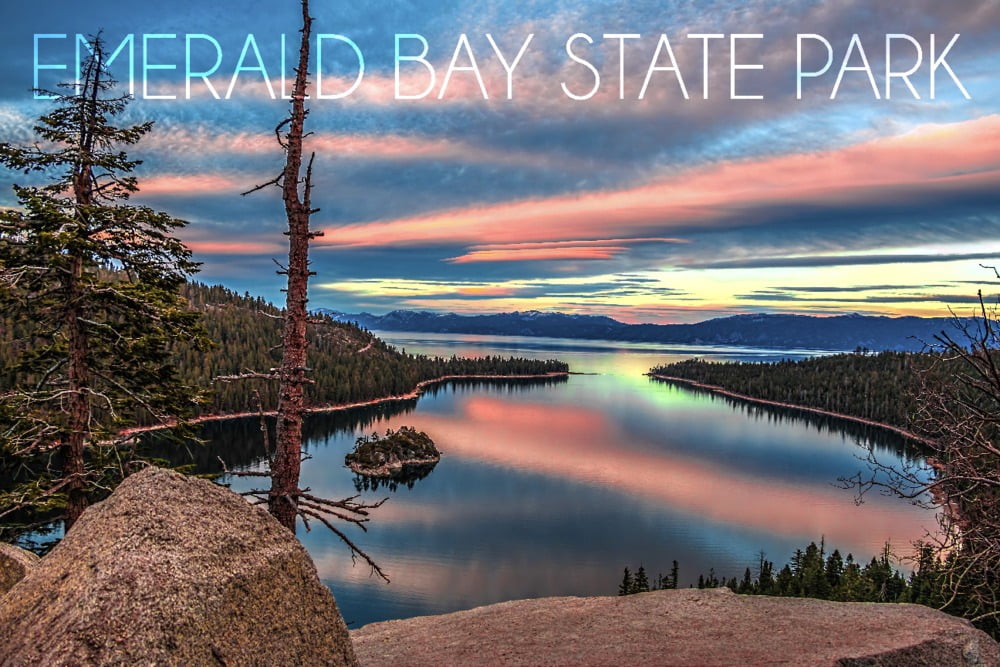 Lake Tahoe, California, Emerald Bay State Park, Lake and Mirrored Sky ...