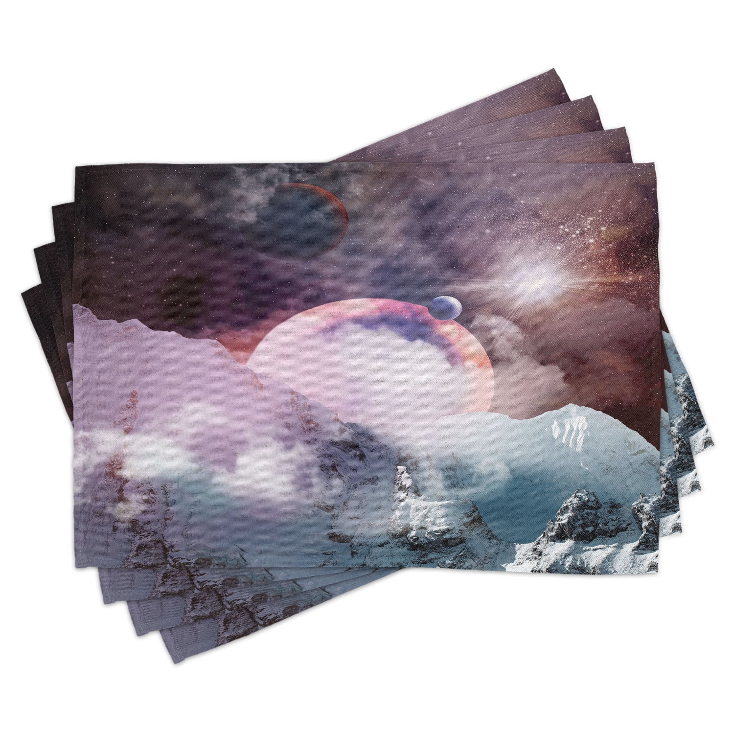 Ambesonne Space Place Mats Set of 4, Scenery Art, Standard Size, Dried ...