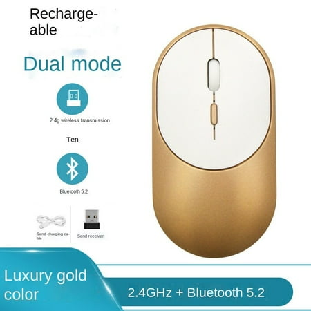 Wireless Dual Mode Mouse 2.4G+Bluetooth 5.2 Wireless Mouse Bluetooth ...