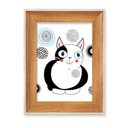 Animal Cute Fat Cat sle Desktop Wooden Photo Frame Display Picture Art ...