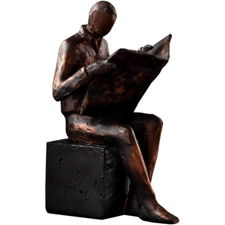 Bookend Man & Woman Reading on a Block, Farmhouse Collection Resin Art ...