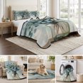78x90in Quilt Bedding Set, Watercolor Eucalyptus Leaves on Vase ...