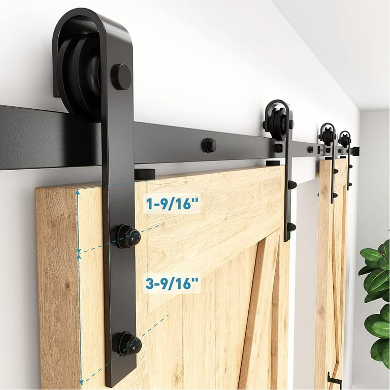 ZEKOO 12FT Bypass Sliding Barn Door Hardware I Shape, 52% OFF